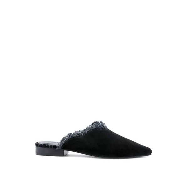 RAG & CO Molly Frayed Leather Mules In By