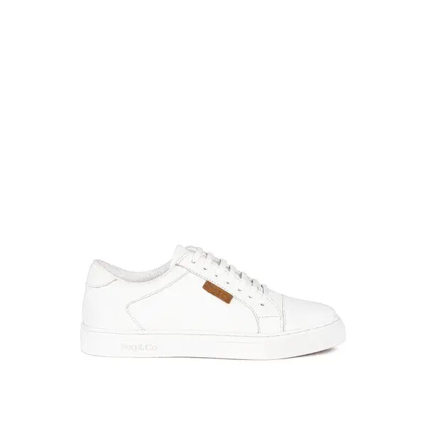 RAG & CO Ashford Fine Leather Handcrafted Sneakers By - White