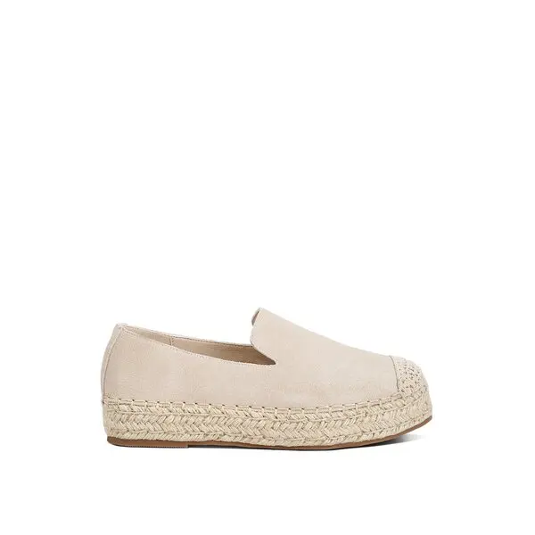 RAG & CO Neutrals Ellerie Soft Suede Flatform Heel Espadrilles In By - Beige