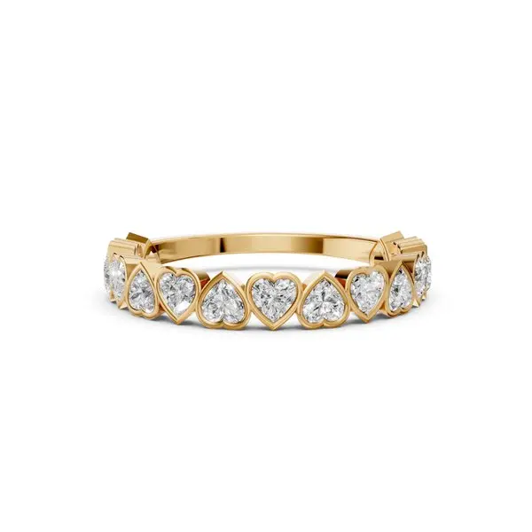 AYA FINE JEWELRY Nova Heart Cut Lab Grown Diamond Stacking Band Ring In Gold - Yellow