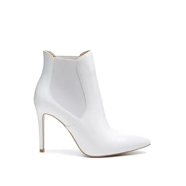 RAG & CO Molina High Heeled Chelsea Boot In By - White