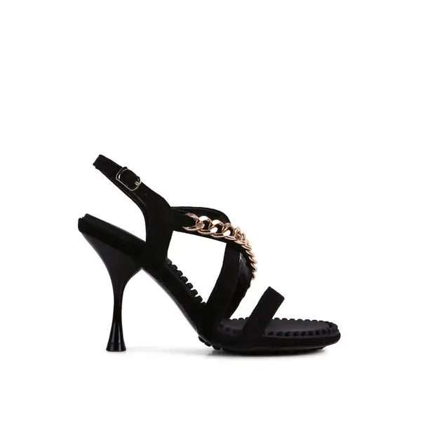RAG & CO Domeda Metal Chain Embellished Sandals By - Black