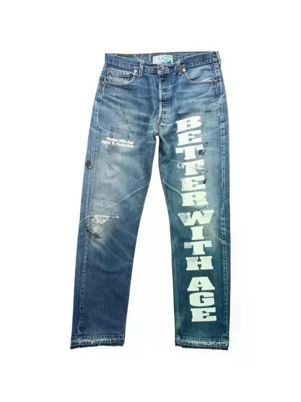 BETTER WITH AGE Beaufort Logo-print Distressed Jeans