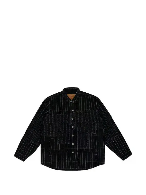 DENIM TEARS X Levi's Overdyed Patchwork Shirt Jacket - Black