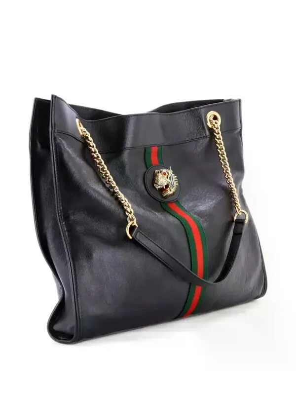 Gucci Rajah Chain Leather Large Tote Bag