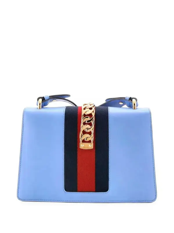 Gucci Sylvie Leather Small Shoulder Bag - Blue