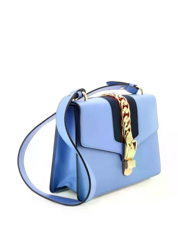 Gucci Sylvie Leather Small Shoulder Bag - Blue