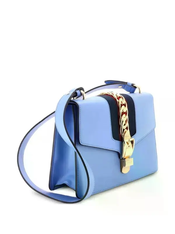 Gucci Sylvie Leather Small Shoulder Bag - Blue