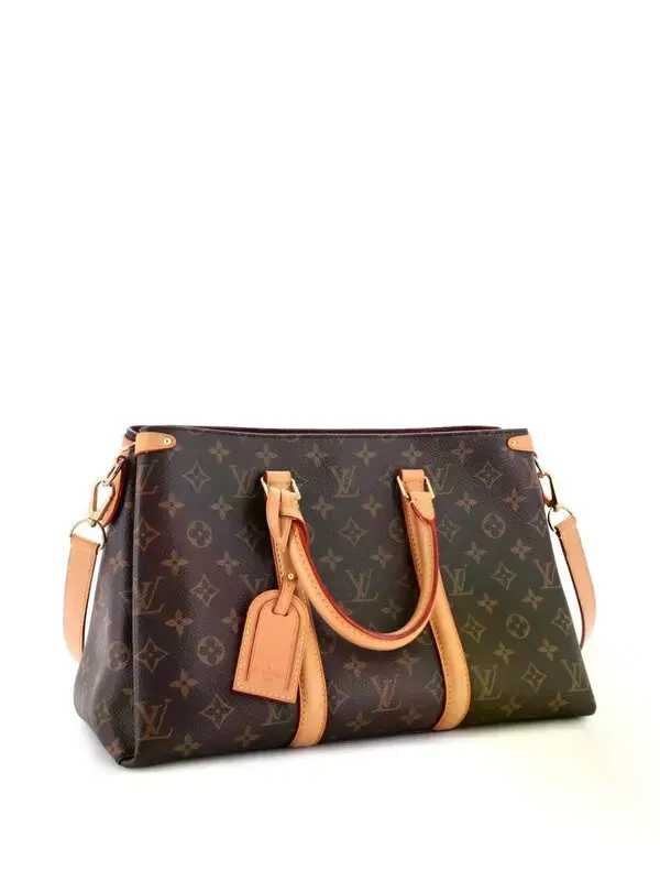 LOUIS VUITTON Soufflot Monogram Canvas With Leather Mm Tote Bag
