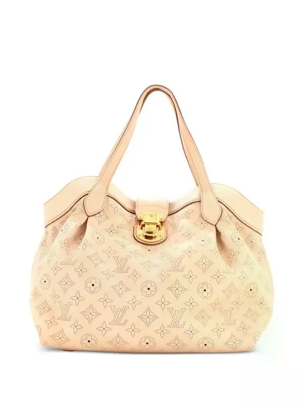 LOUIS VUITTON Cirrus Handbag Mahina Leather Pm Tote Bag - Neutrals