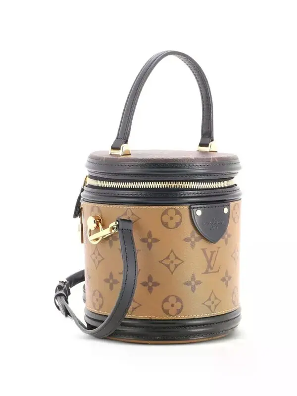 LOUIS VUITTON Cannes Handbag Reverse Monogram Canvas Satchel - Brown