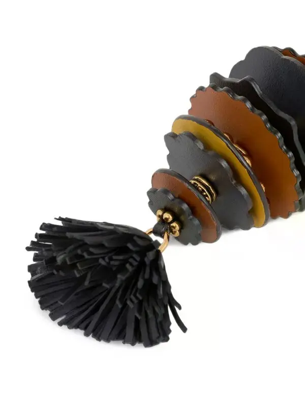 Etro Leather Charm With Discs And Tassel