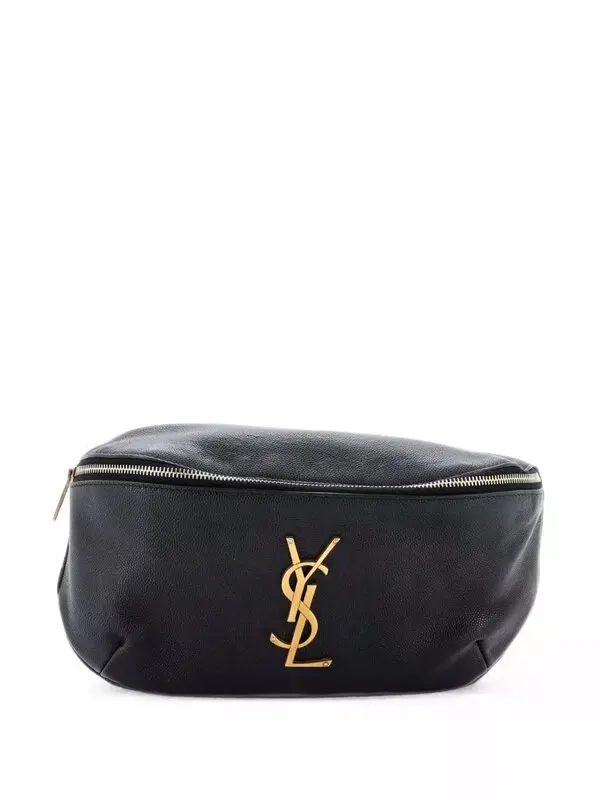 Saint Laurent Classic Monogram Leather Belt Bag - Black