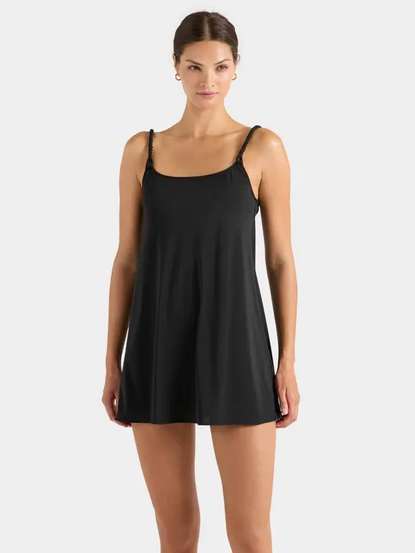 Hunza G Twisty Strap Mini Dress - Black