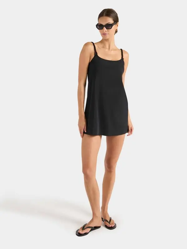 Hunza G Twisty Strap Mini Dress - Black