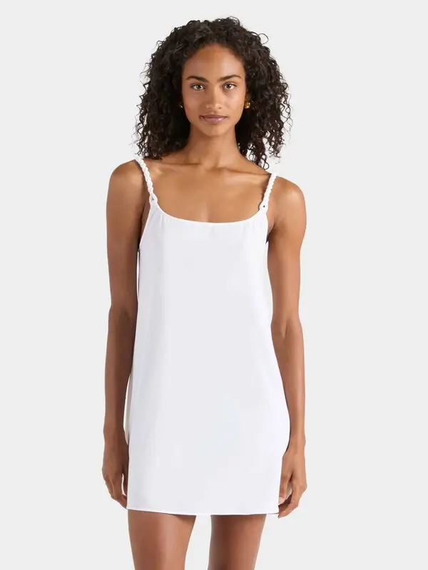 Hunza G Twisty Strap Mini Dress - White