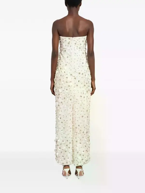 Simkhai Serafina Floral-appliqué Strapless Dress