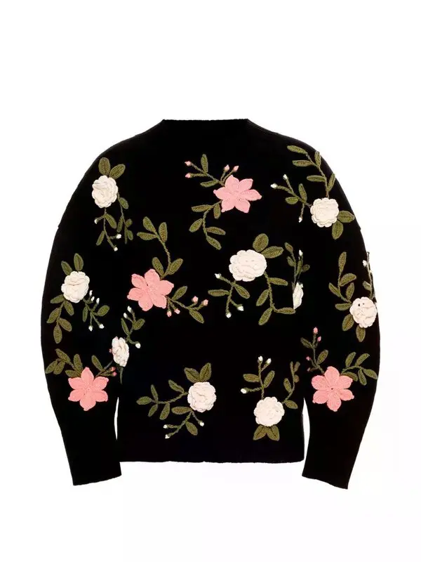 Agua Bendita Nilo Noche Floral-embroidered Sweater
