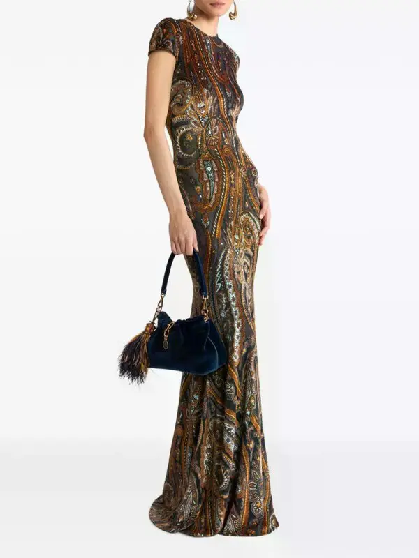 Etro Long Dress In Jersey With Paisley Motif
