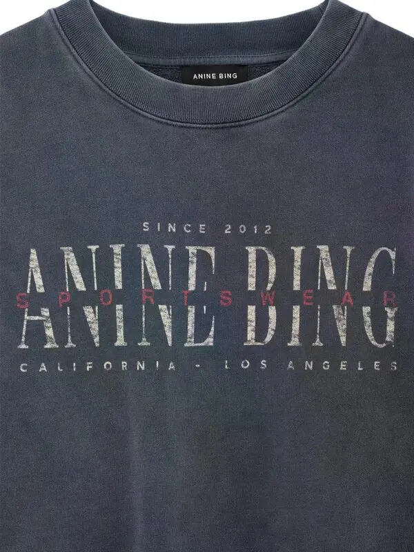 ANINE BING Miles Sweatshirt Sport Club Washed Black