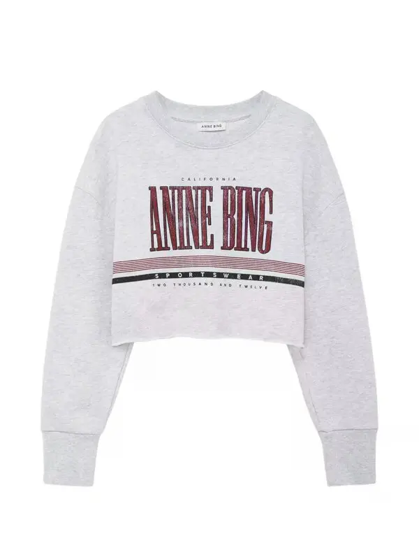 ANINE BING Sporty Cropped Sweatshirt Heather
