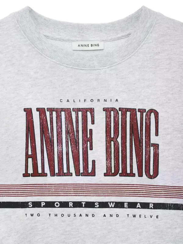 ANINE BING Sporty Cropped Sweatshirt Heather