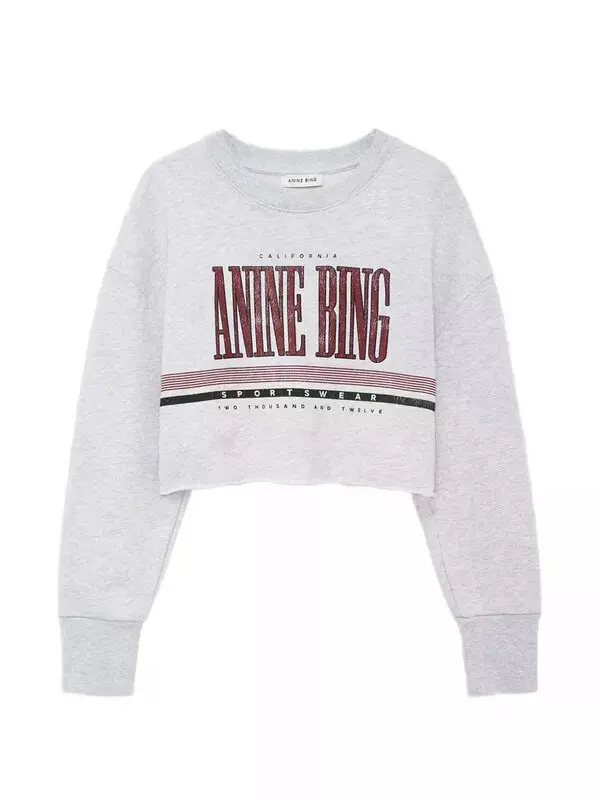 ANINE BING Sporty Cropped Sweatshirt - Grey