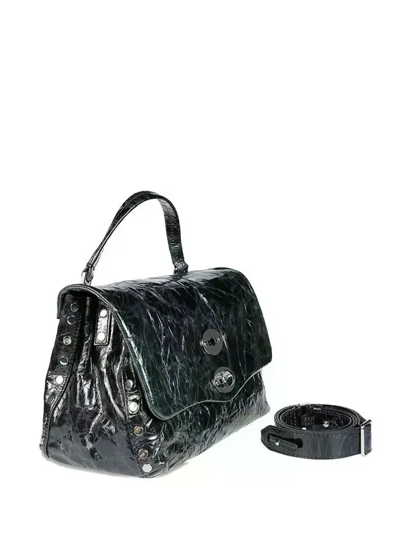 ZANELLATO Small Postina Studded Shoulder Bag - Black