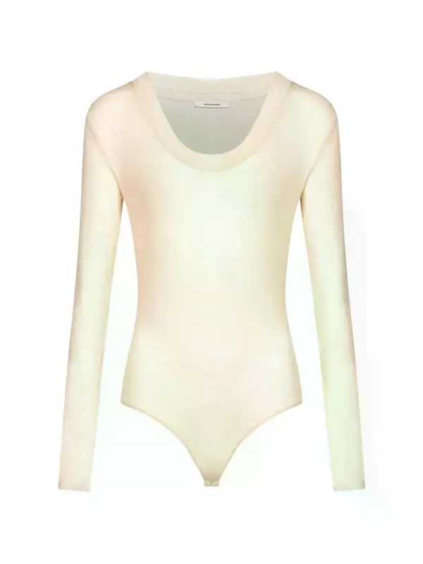 ENTIRE STUDIOS Scoop-neck Long-sleeve Bodysuit - Neutrals