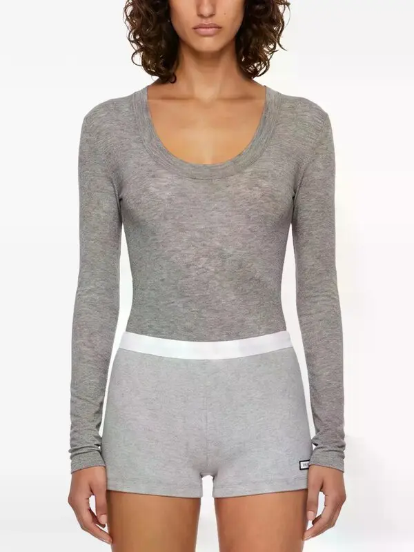 ENTIRE STUDIOS Scoop-neck Long-sleeve Bodysuit