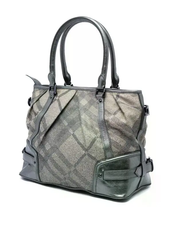 Burberry 2000-2017 Glitter Smoke Check Canvas Check Satchel