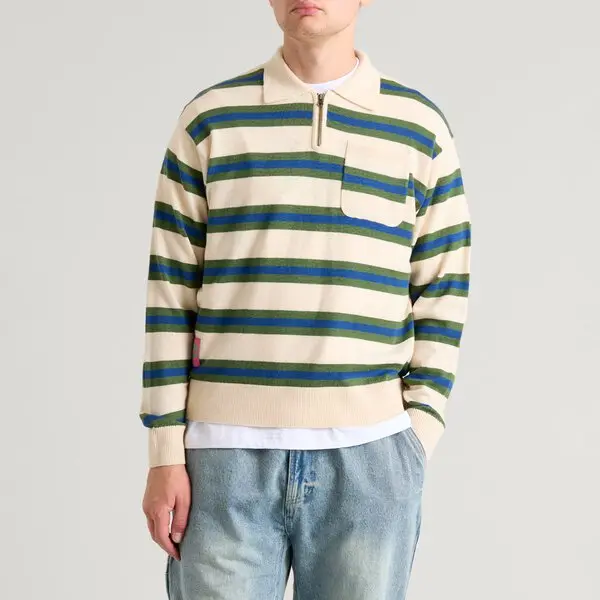 ECSTATIC RESEARCH Border Polo Knit