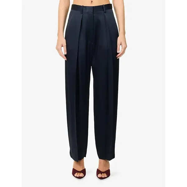 Victoria Beckham Cecilia Crepe-back Satin Trousers