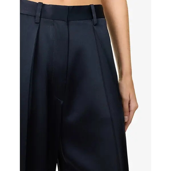 Victoria Beckham Cecilia Crepe-back Satin Trousers