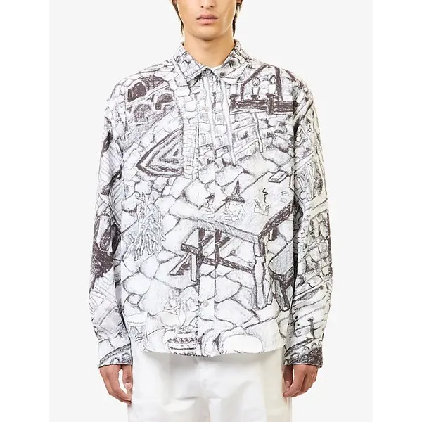 HERESY Library Patterned Cotton Shirt