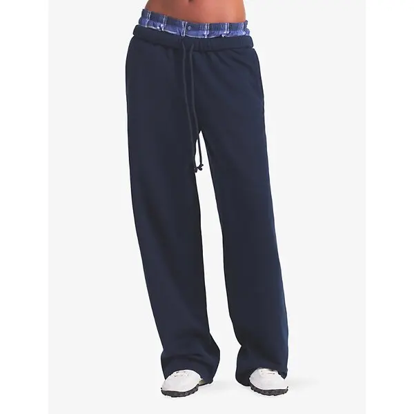 SKIMS Classic Straight-leg Cotton-fleece Trousers