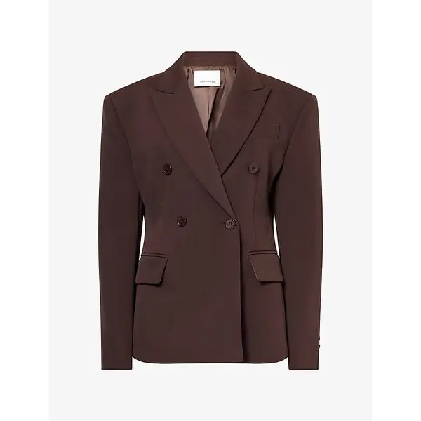 THE FRANKIE SHOP Doyer Double-breasted Cinched Woven Blazer