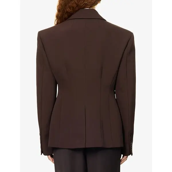 THE FRANKIE SHOP Doyer Double-breasted Cinched Woven Blazer