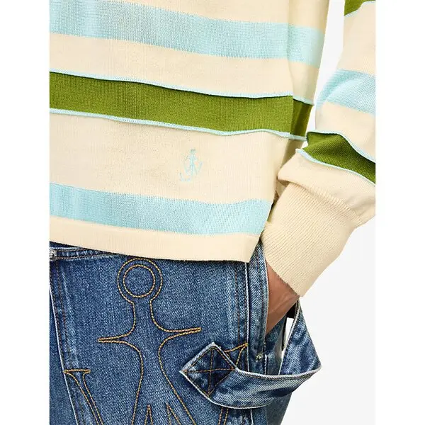 JW Anderson Striped Knitted Polo Shirt
