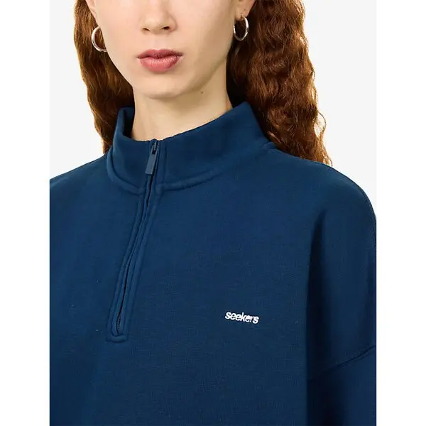 SISTERS & SEEKERS Carolyn Quarter-zip Cotton-blend Jumper