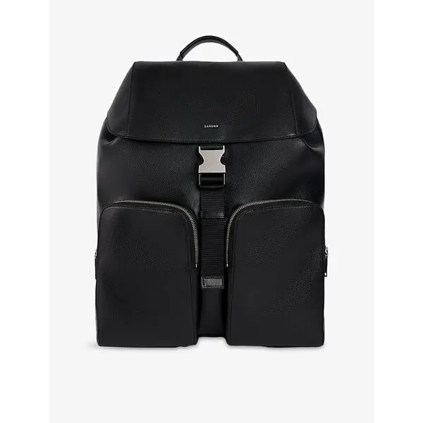 Sandro Buckled Leather Backpack