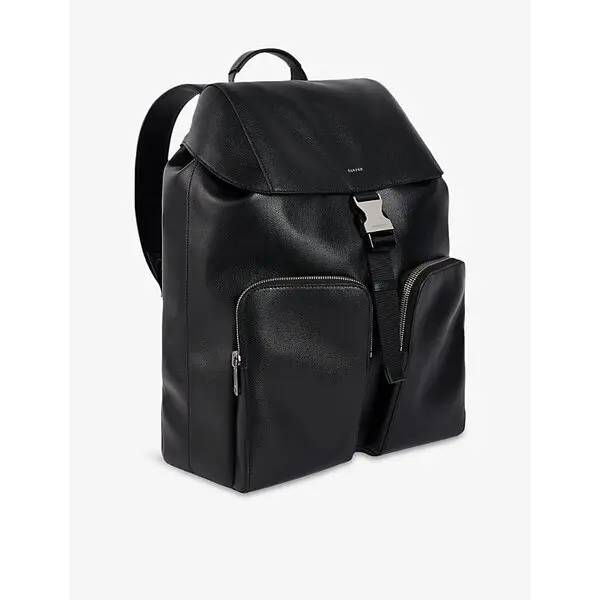 Sandro Buckled Leather Backpack