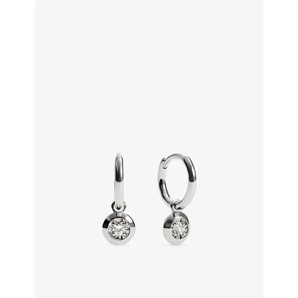 Monica Vinader Round Sterling- And Lab Grown Diamond Huggie Earrings - Silver