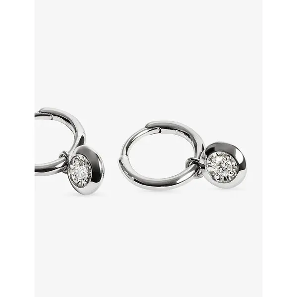 Monica Vinader Round Sterling- And Lab Grown Diamond Huggie Earrings