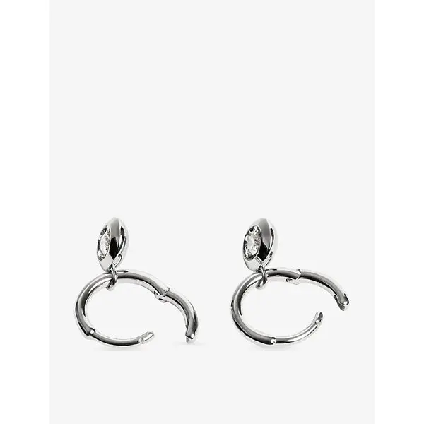 Monica Vinader Round Sterling- And Lab Grown Diamond Huggie Earrings