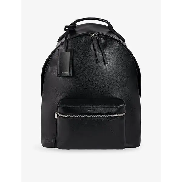 Sandro Brand-tab Leather Backpack