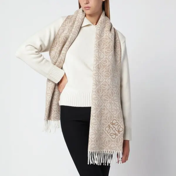Loewe Anagram Wool And Cashmere Scarf