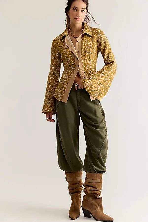 We The Free Mod Mix Printed Button Down Top At - Sunshine Combo