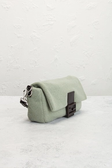 Fendi Knit Baguette Shoulder Bag