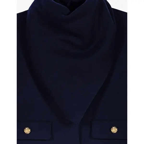 Maje Scarf-detail Cropped Wool-blend Jacket